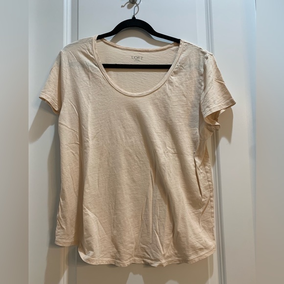 LOFT | Tops | Loft Outlet Tee Large Scoop Neck Short Sleeve Peach ...